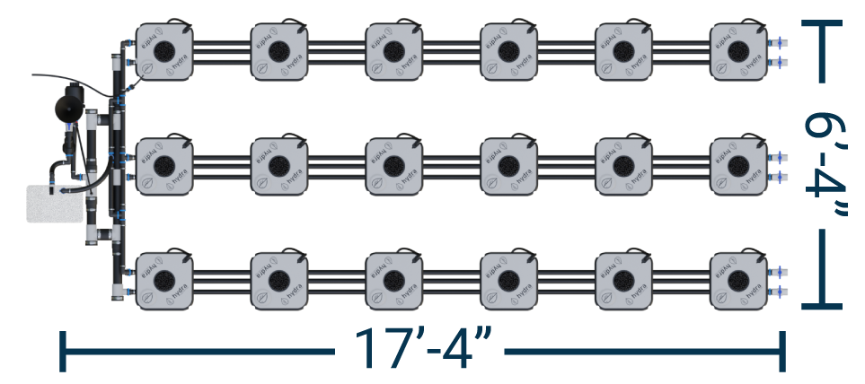 HydraMax 18 Bucket, 3 Row Professional RDWC System | In-Stock - Buy ...